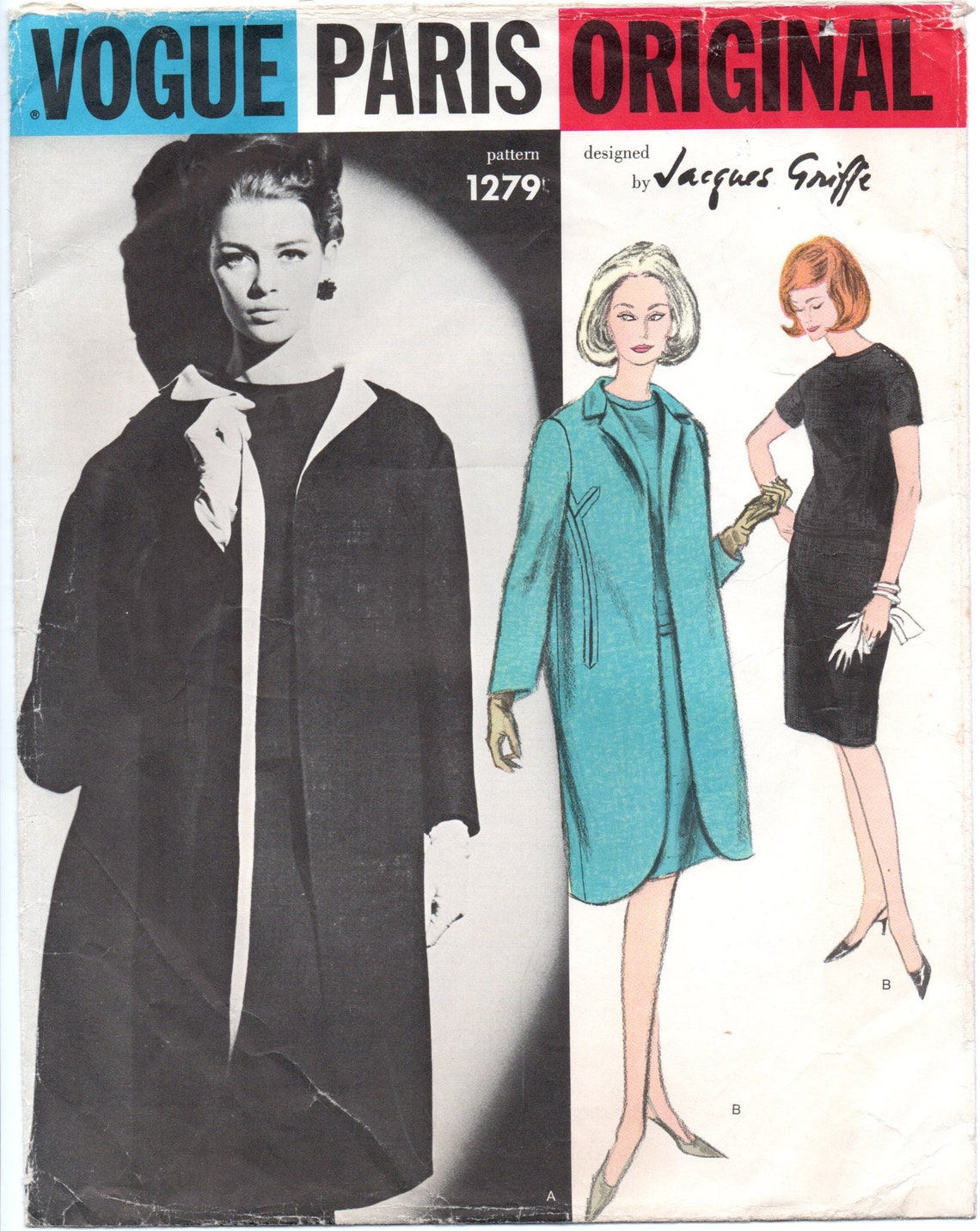 Griffe Vogue 1279 1960's Cut-away Coat and Dress Paris | Etsy