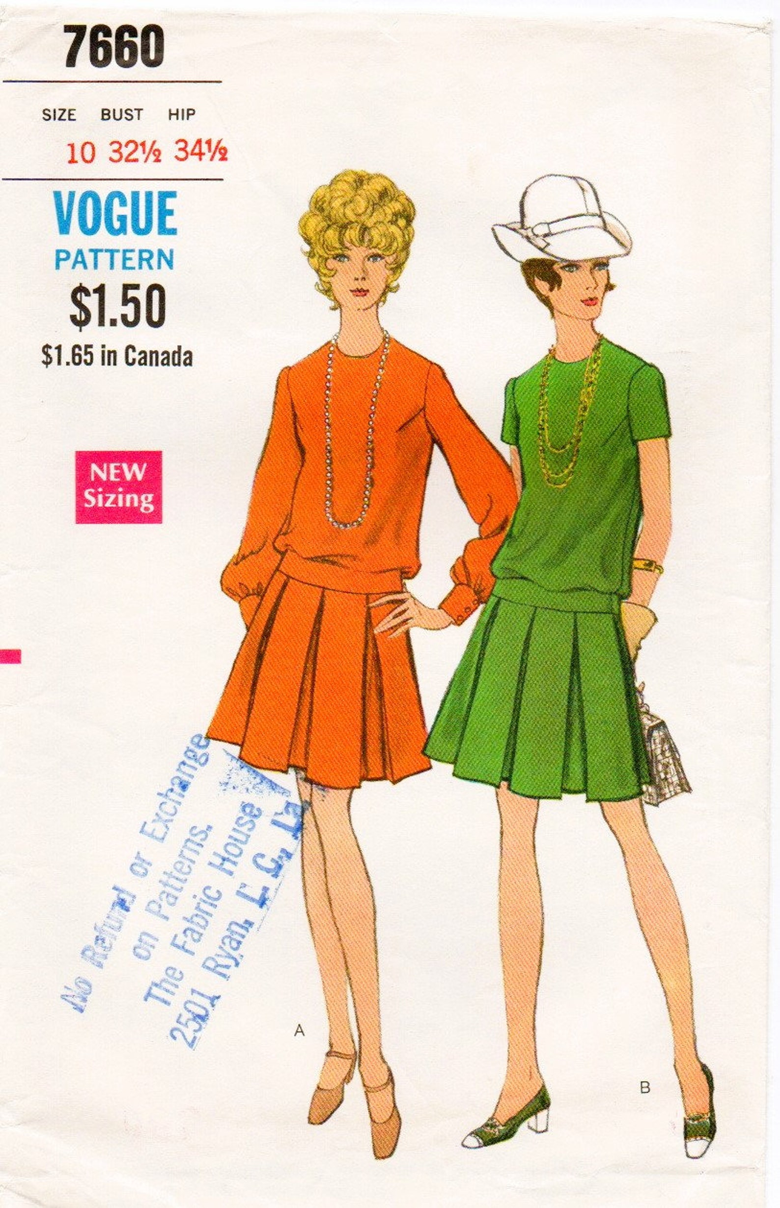 Vogue 7660 Blouson Dropped Waist Dress 1970's Pattern - Etsy