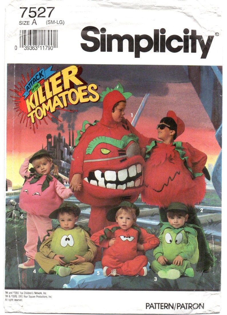 Simplicity 7527 Attack of Killer Tomatoes Costume Pattern - Etsy