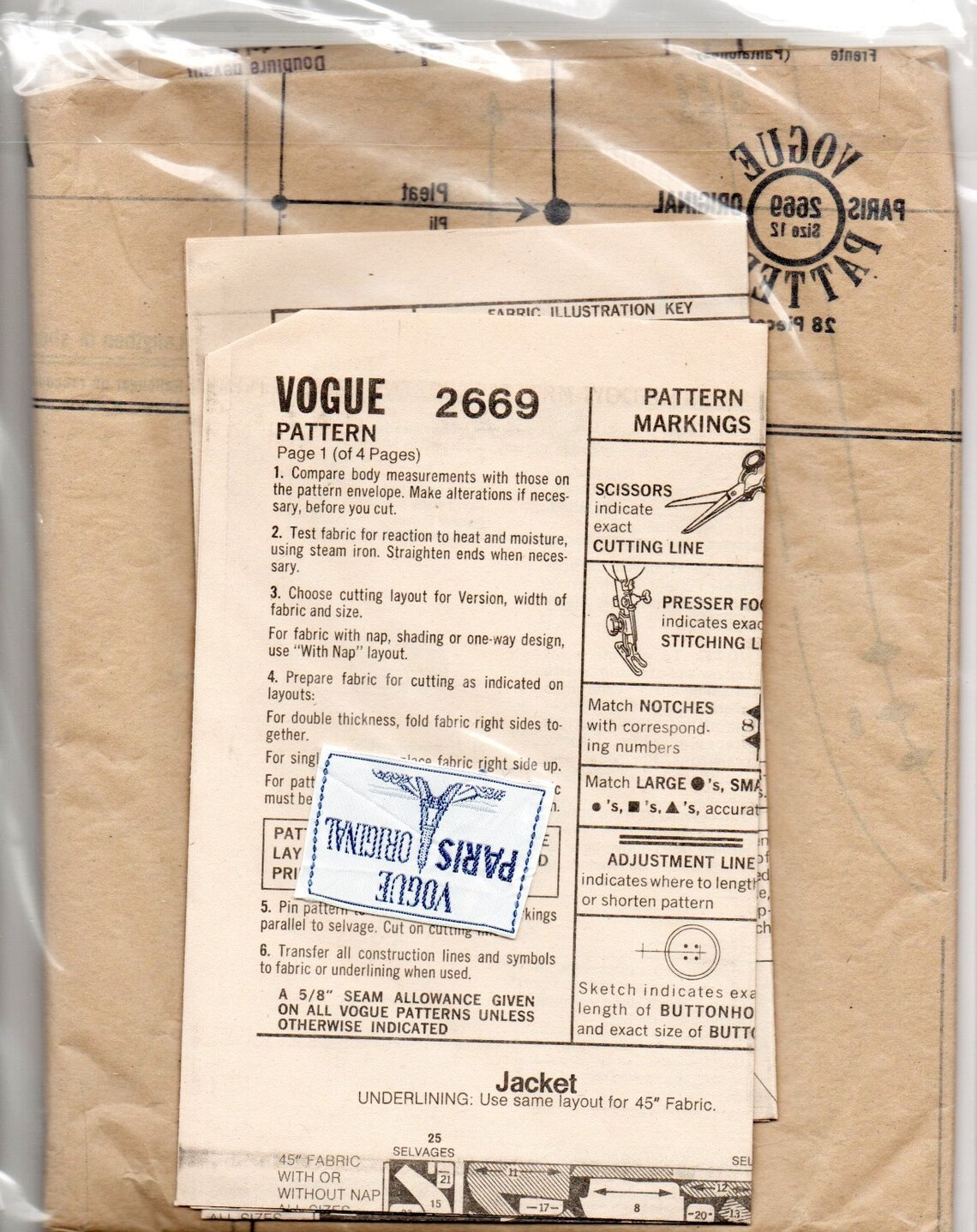 Nina Ricci Bust 34 Vogue 2669 Paris Original Jacket Pants and - Etsy