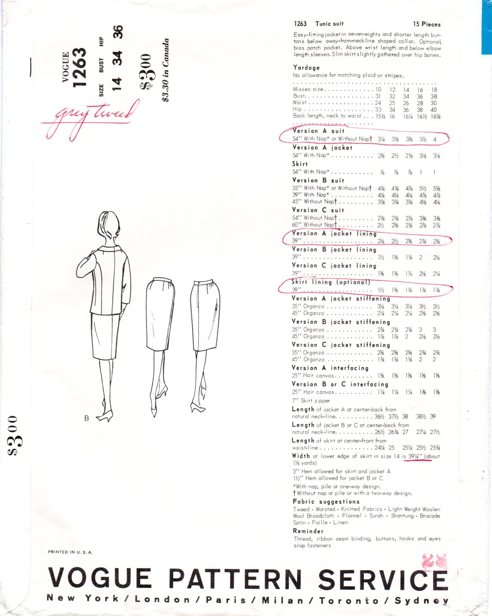 Pierre Cardin Vogue 1263 Paris Original Tunic Suit Pattern - Etsy