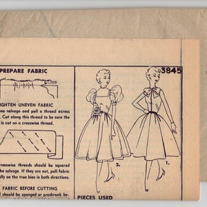 50's Vintage Simplicity 3845 Full Skirt Dress Pattern Bust 32 - Etsy