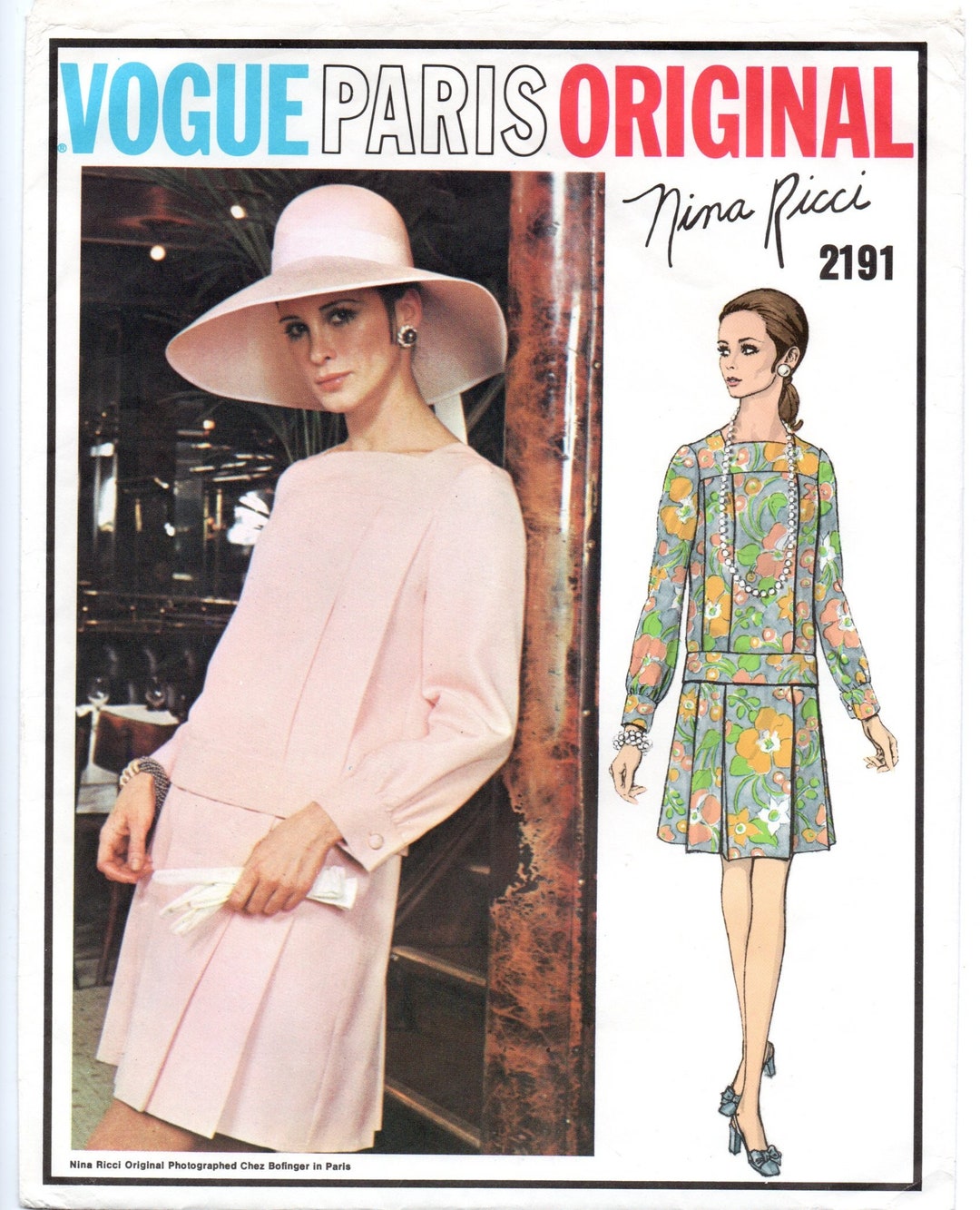 Nina Ricci Vogue 2191 Paris Original Two-piece Dress Pattern Bust 32.5 ...