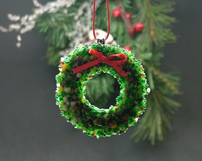 Fused Glass Wreath - Etsy