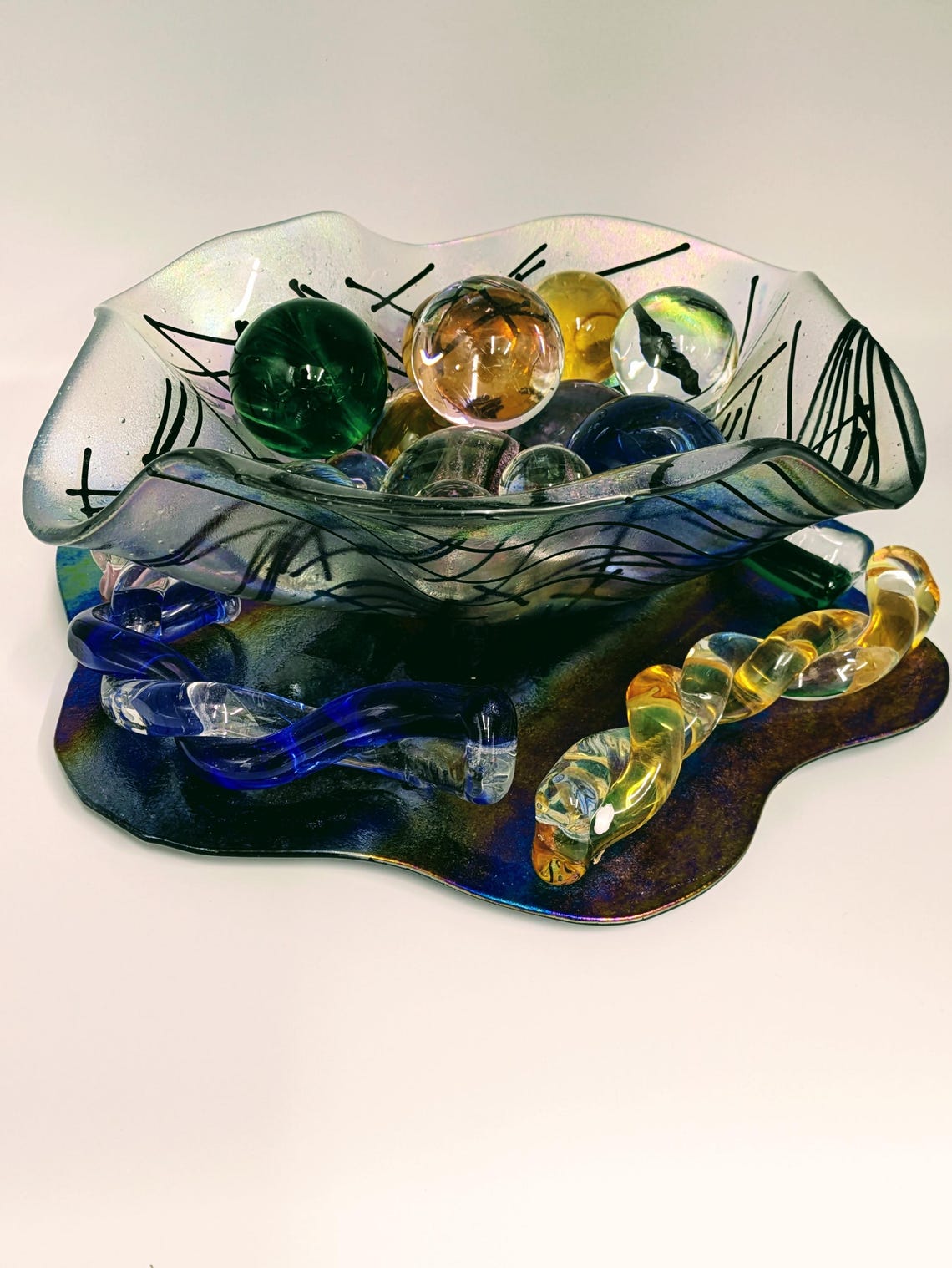 Blown Glass/fused and Slumped Glass-"galaxy Soup" - Etsy