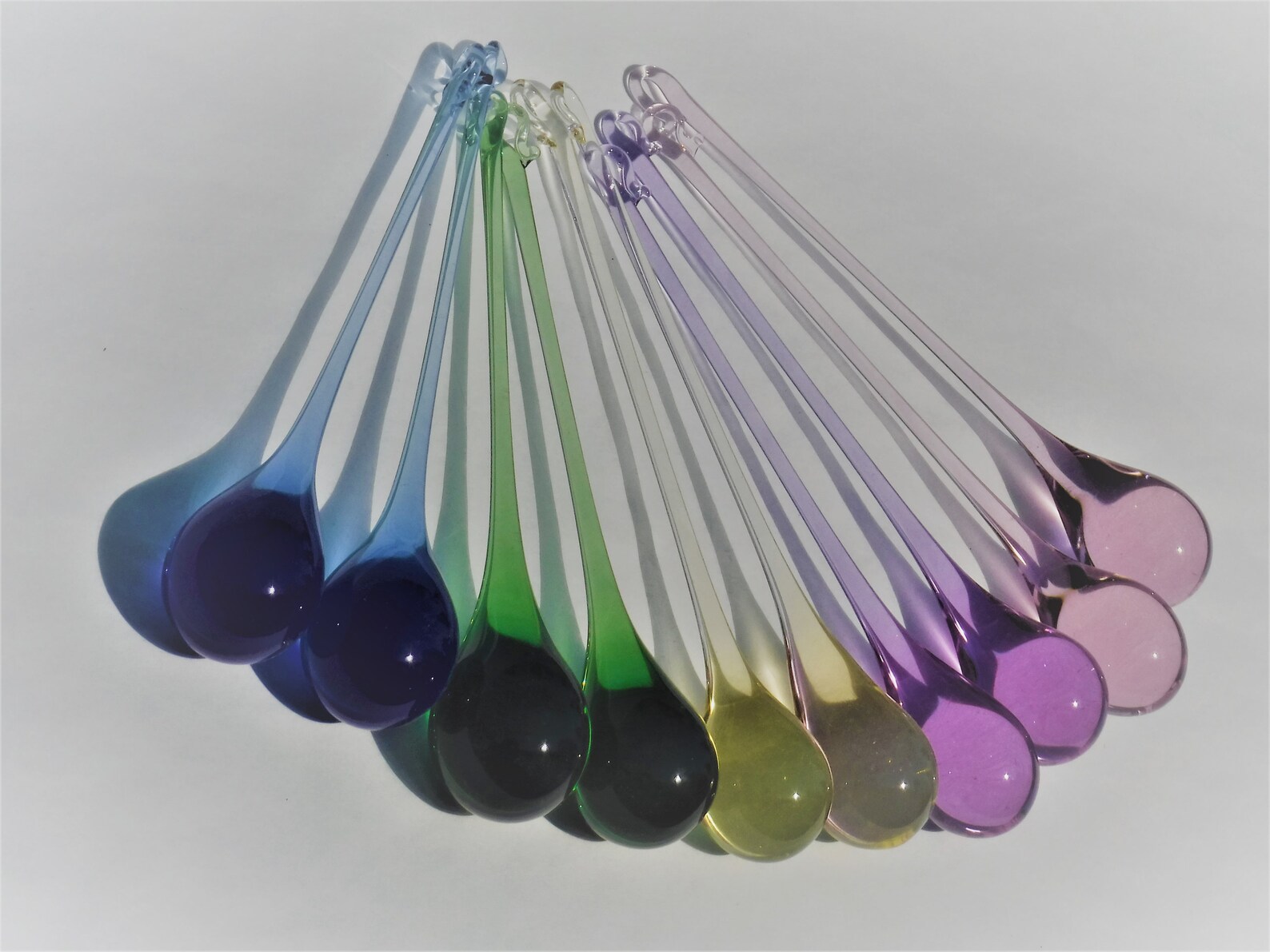 Colorful Blown Glass Teardrop Ornament - Etsy