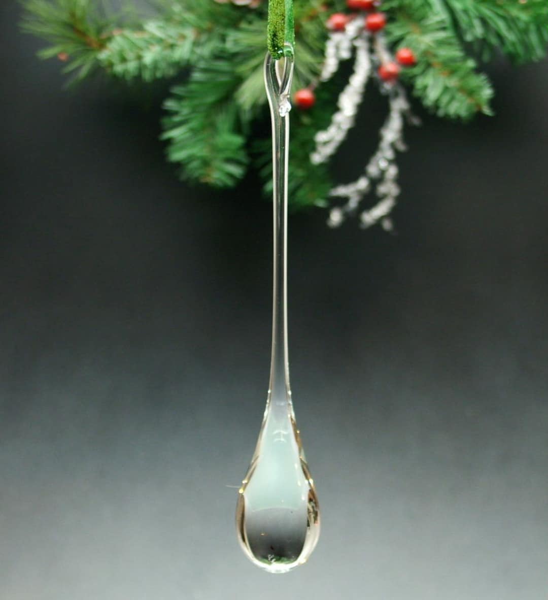 Blown Glass Teardrop Ornament - Etsy