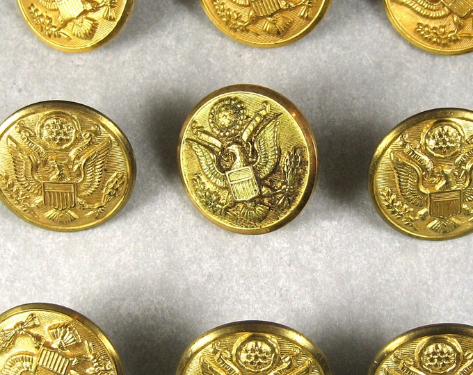WW2 US Army Eagle Brass Uniform Button. 7/8" D. Evans, Handy Waterbury ...