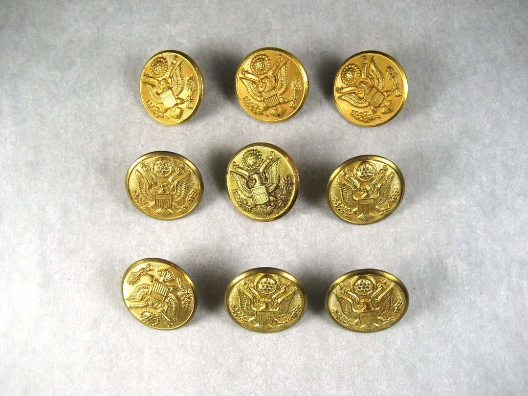 WW2 US Army Eagle Brass Uniform Button. 7/8" D. Evans, Handy Waterbury ...