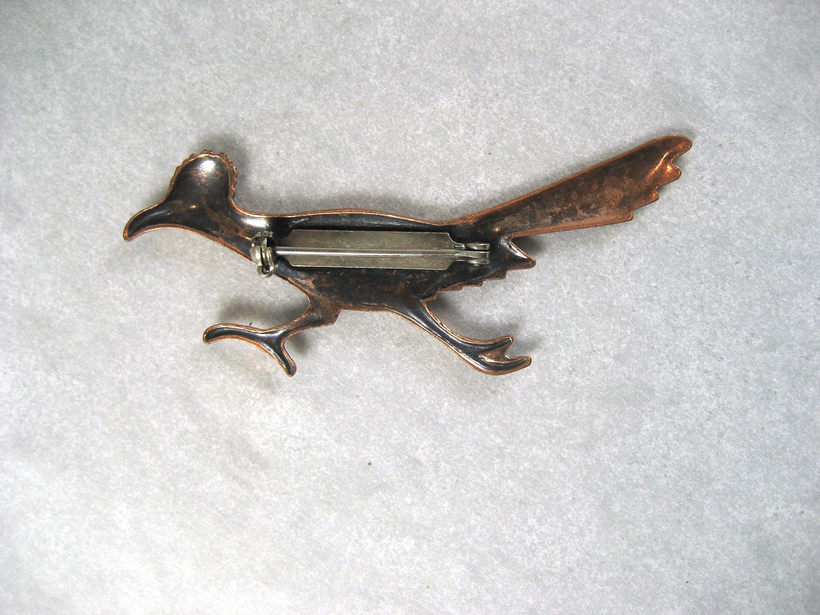 Vintage Stamped Copper Road Runner Pin Brooch - Etsy