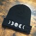 Moon Phases Embroidered Beanie, Adult Winter Hat, Cute Kawaii Aesthetic ...