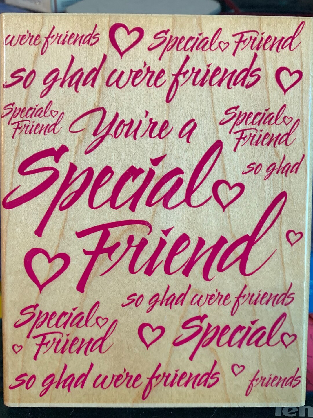 SPECIAL FRIEND GREETING Large Wood Rubber Stamp Hero Arts - Etsy