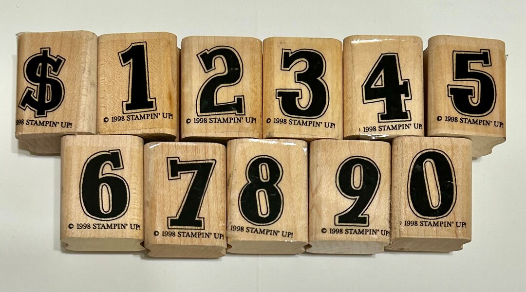 NUMBERS SET Stampin' Up Wood Rubber Stamp Set 8 Retired 1998 - Etsy