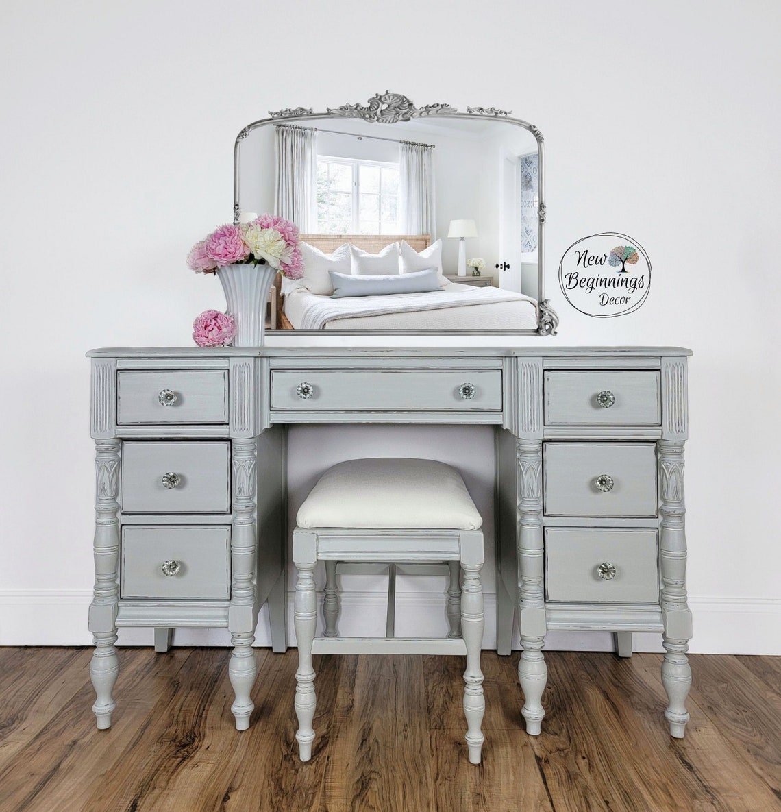SOLD Example....chalk Painted Vintage Makeup Vanity With - Etsy
