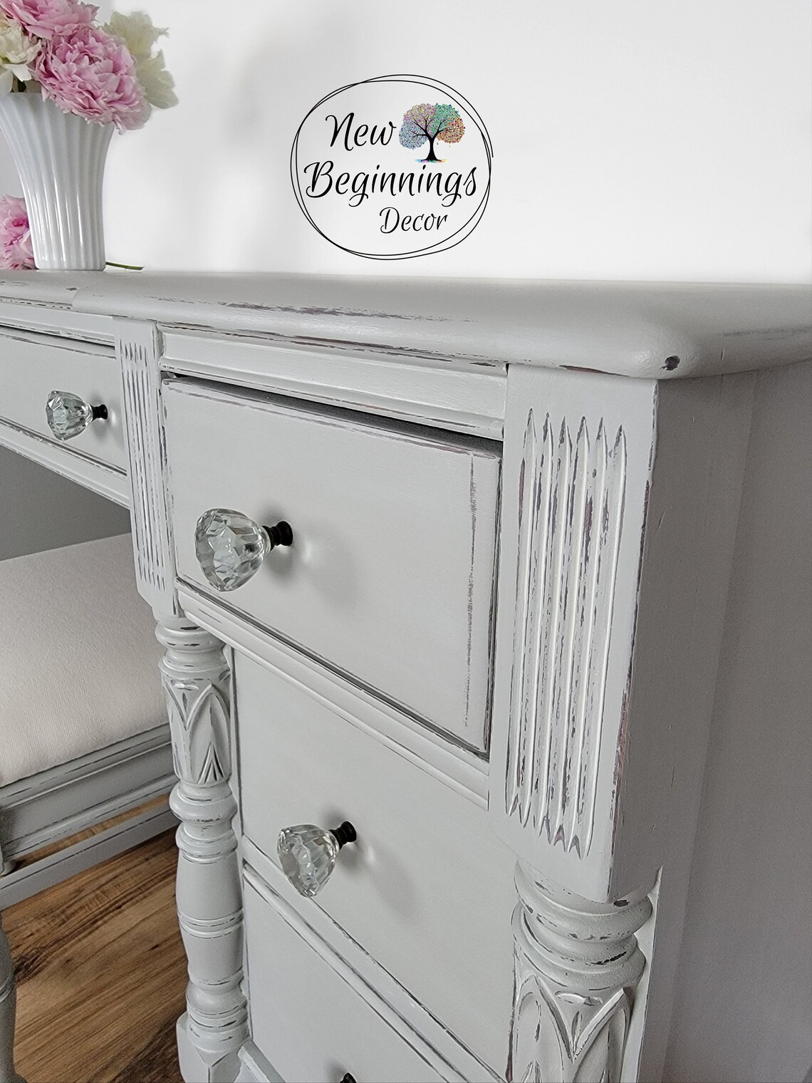 SOLD Example....chalk Painted Vintage Makeup Vanity With - Etsy
