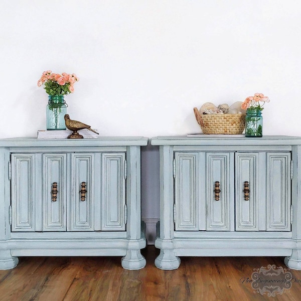 Distressed Nightstand - Etsy