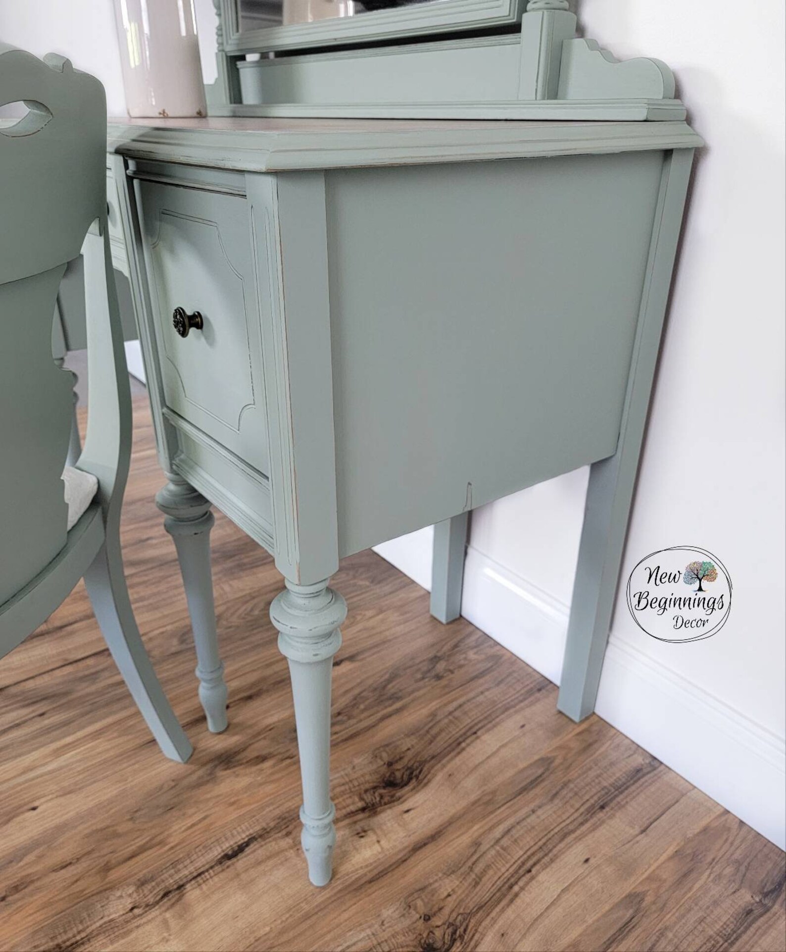 SOLD EXAMPLE of My Work.......painted Antique Makeup Vanity Table With ...