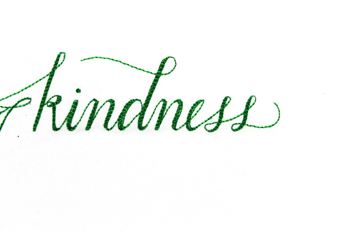Kindness Calligraphy in Bloom UNFRAMED Machine Embroidery - Etsy