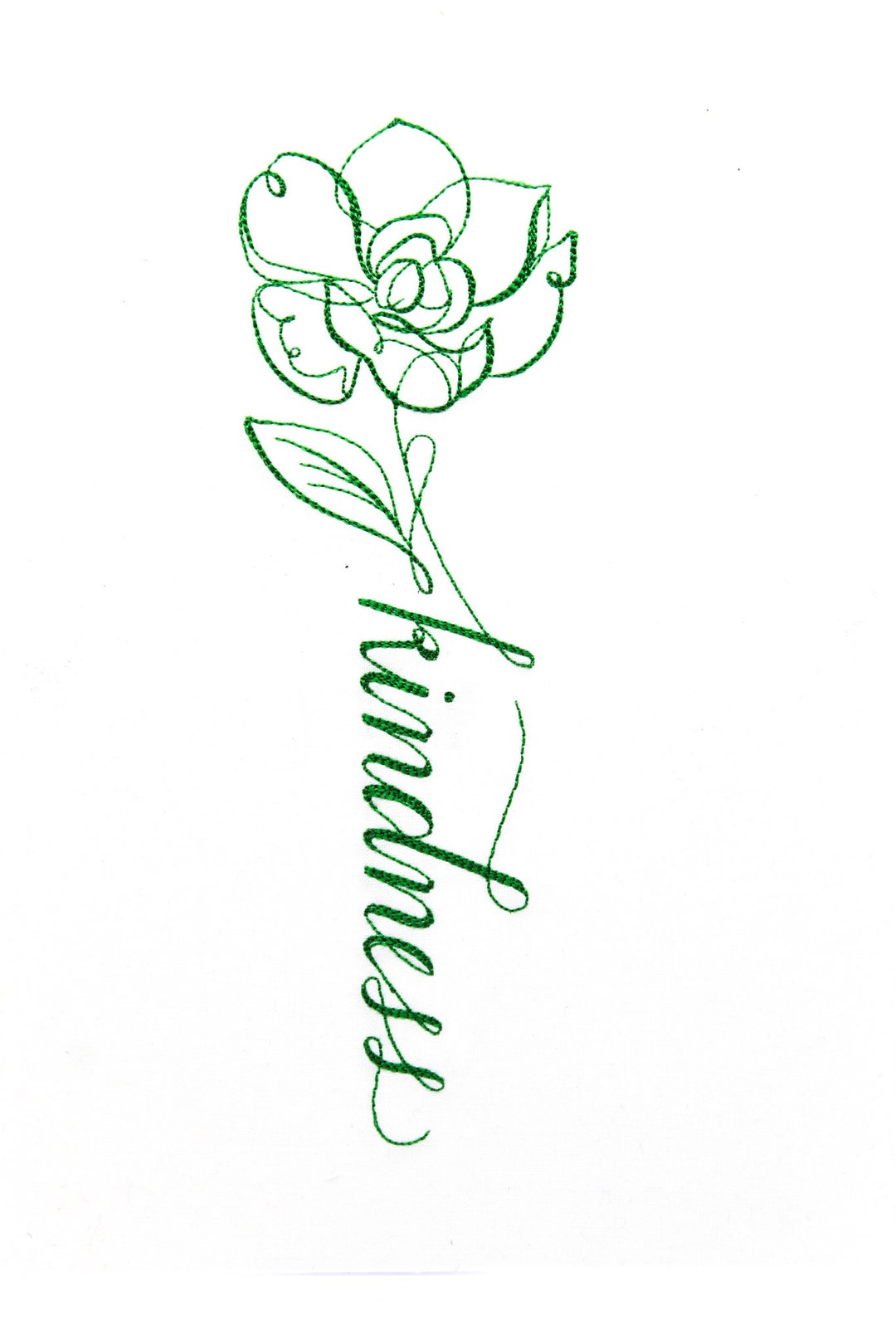 Kindness Calligraphy in Bloom UNFRAMED Machine Embroidery - Etsy