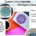 Mandala Monogram Decal - Vinyl Monogram Decal, Monogram Sticker ...