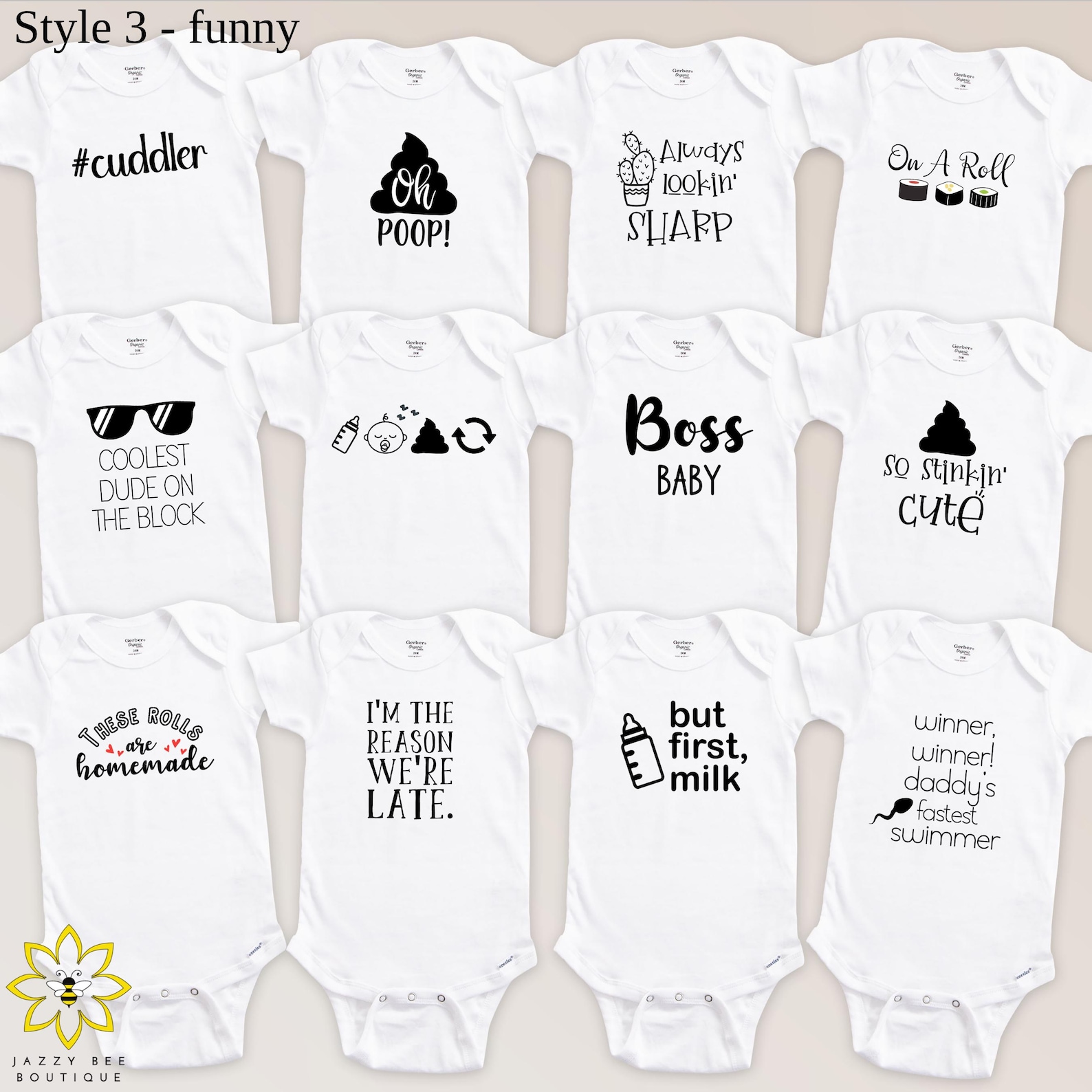 Baby Shower Onesie® Decorating Kit, Custom Iron-on Transfers, Funny DIY ...
