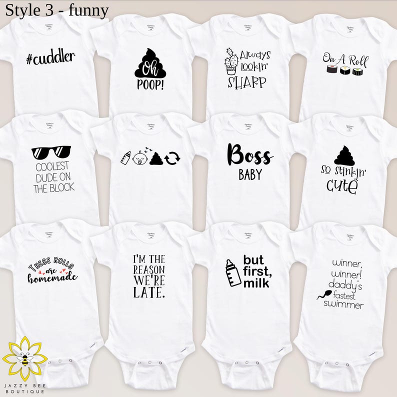Baby Shower Onesie® Decorating Kit, Custom Iron-on Transfers, Funny DIY ...