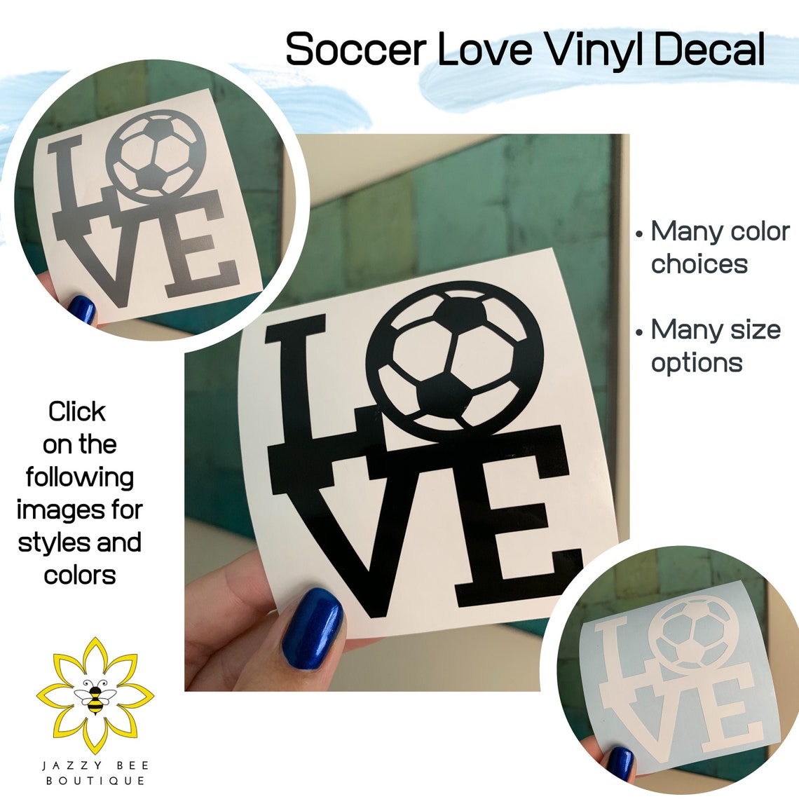 Soccer Love Vinyl Decal - Laptop Decal, Vinyl Decal, Car Vinyl Decal ...