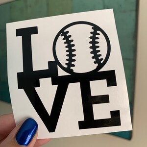 Baseball Love Vinyl Decal - Laptop Decal, Vinyl Decal, Car Vinyl Decal ...