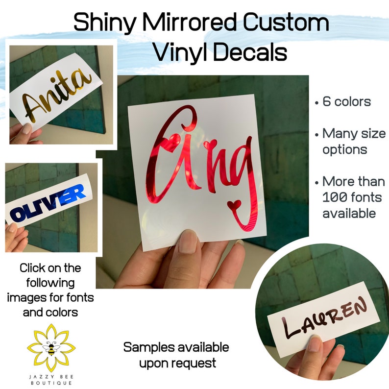 Mirrored Custom Name Vinyl Decal Vinyl Decal Personalized | Etsy