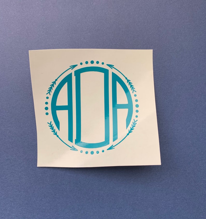 Monogram Decal Vinyl Monogram Decal Monogram Sticker | Etsy