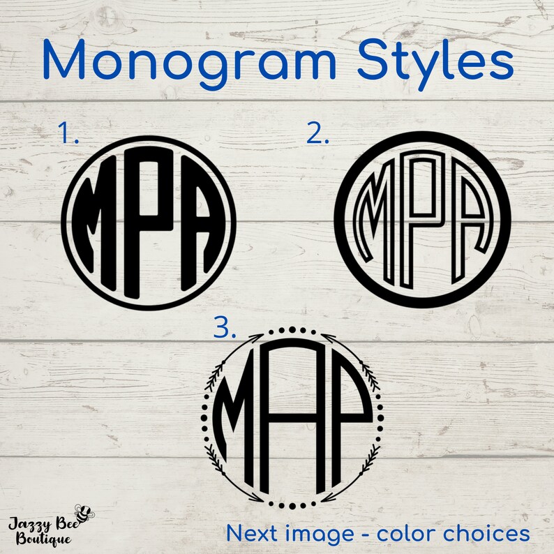 Monogram Decal Vinyl Monogram Decal Monogram Sticker - Etsy