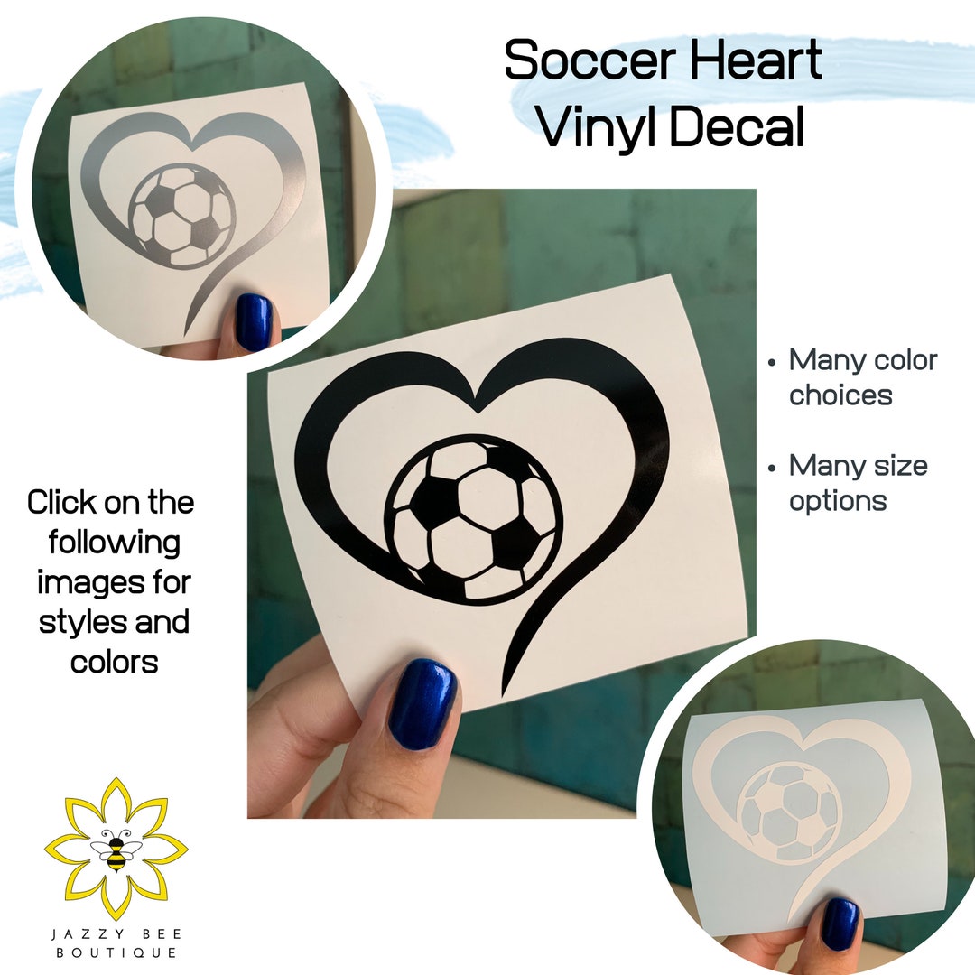 Soccer Heart Vinyl Decal - Laptop Decal, Vinyl Decal, Car Vinyl Decal ...