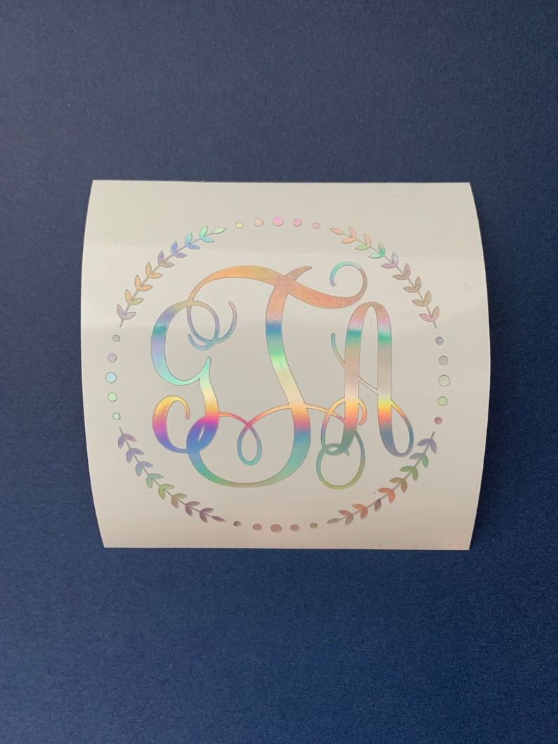 Holographic Monogram Decal Vinyl Monogram Decal Monogram - Etsy