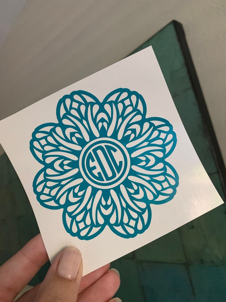Mandala Monogram Decal Vinyl Monogram Decal Monogram - Etsy