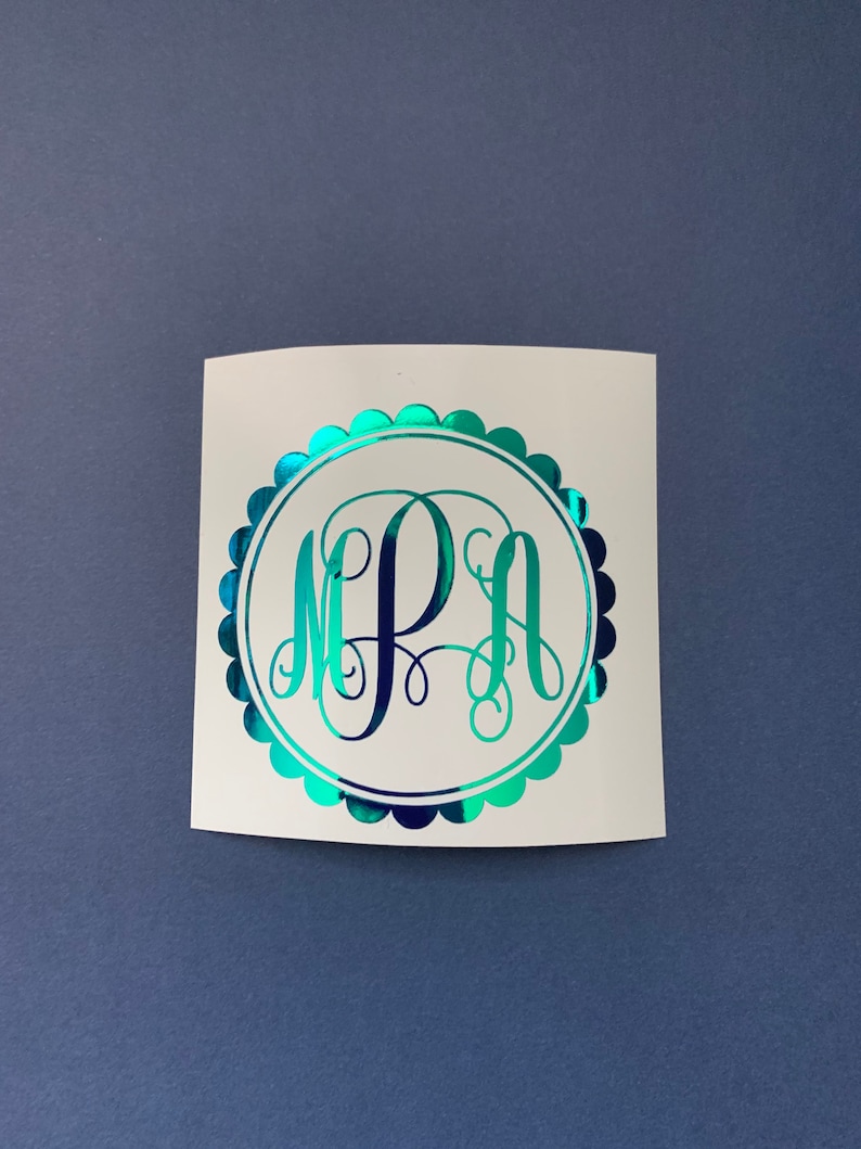 Holographic Monogram Decal Vinyl Monogram Decal Monogram - Etsy