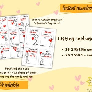 Printable Kids Slang Valentine's Day Cards, Funny Slang Tween ...