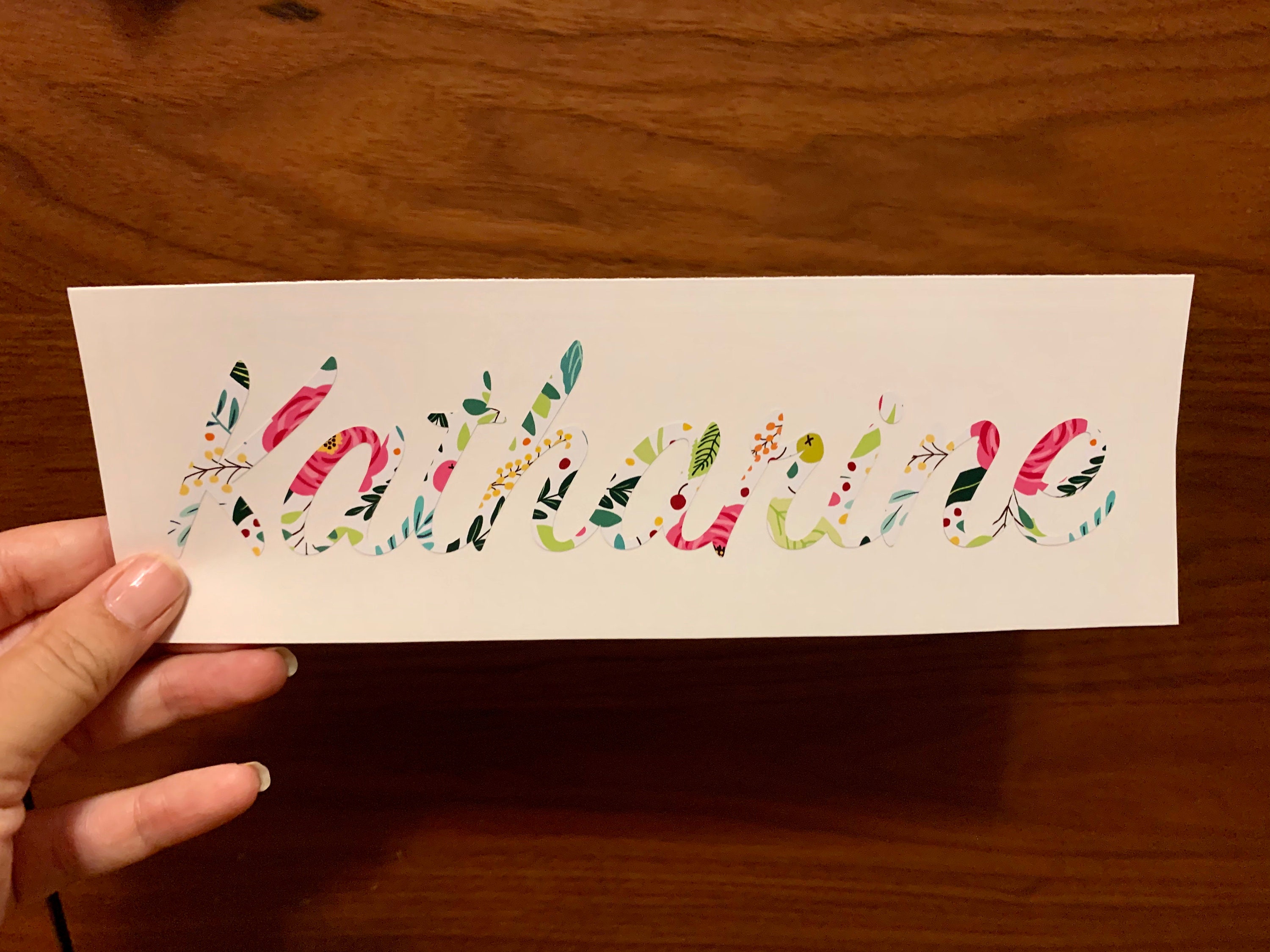 Patterned Name Vinyl Decal Vinyl Decal Personalized Vinyl | Etsy