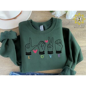 ASL Love Sweatshirt, Love in American Sign Language Sweater, ASL ...
