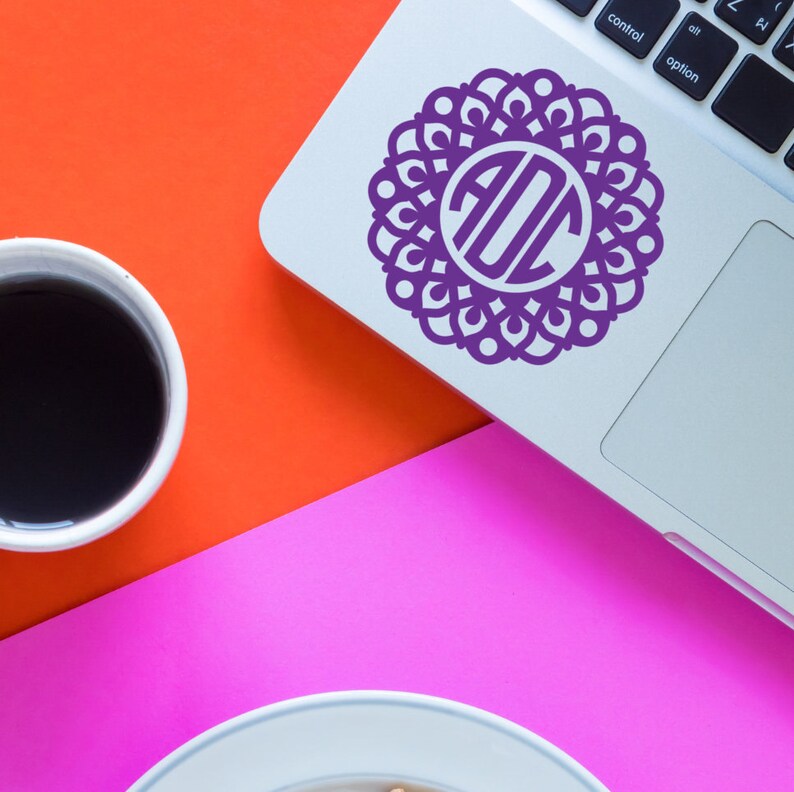 Mandala Monogram Decal Vinyl Monogram Decal Monogram - Etsy
