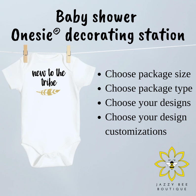 Baby Shower Onesie® Decorating Kit, Custom Iron-on Transfers ...