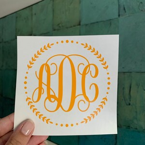 Monogram Decal - Vinyl Monogram Decal, Monogram Sticker, Monogram ...