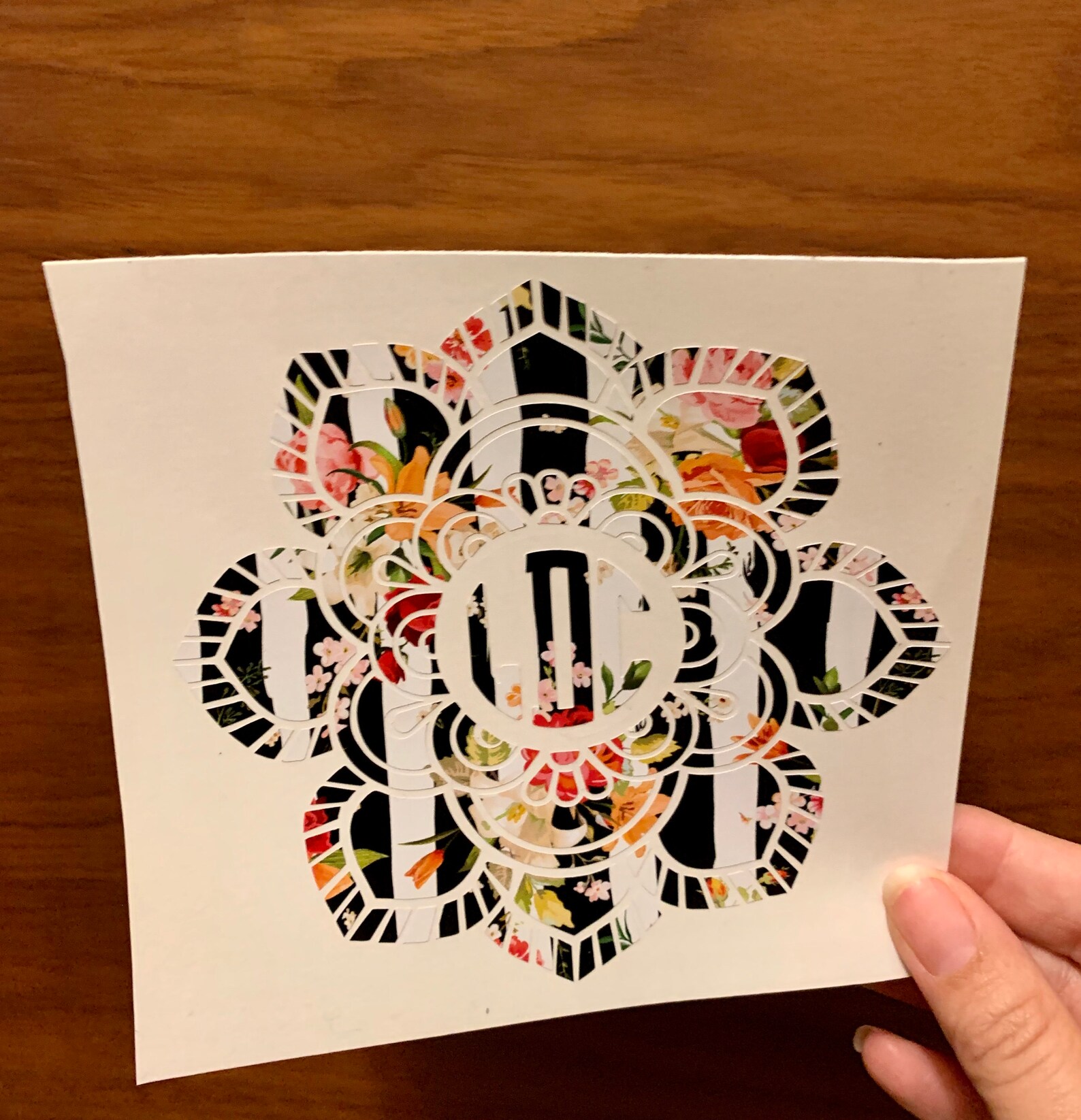 Patterned Mandala Monogram Vinyl Decal Vinyl Decal | Etsy