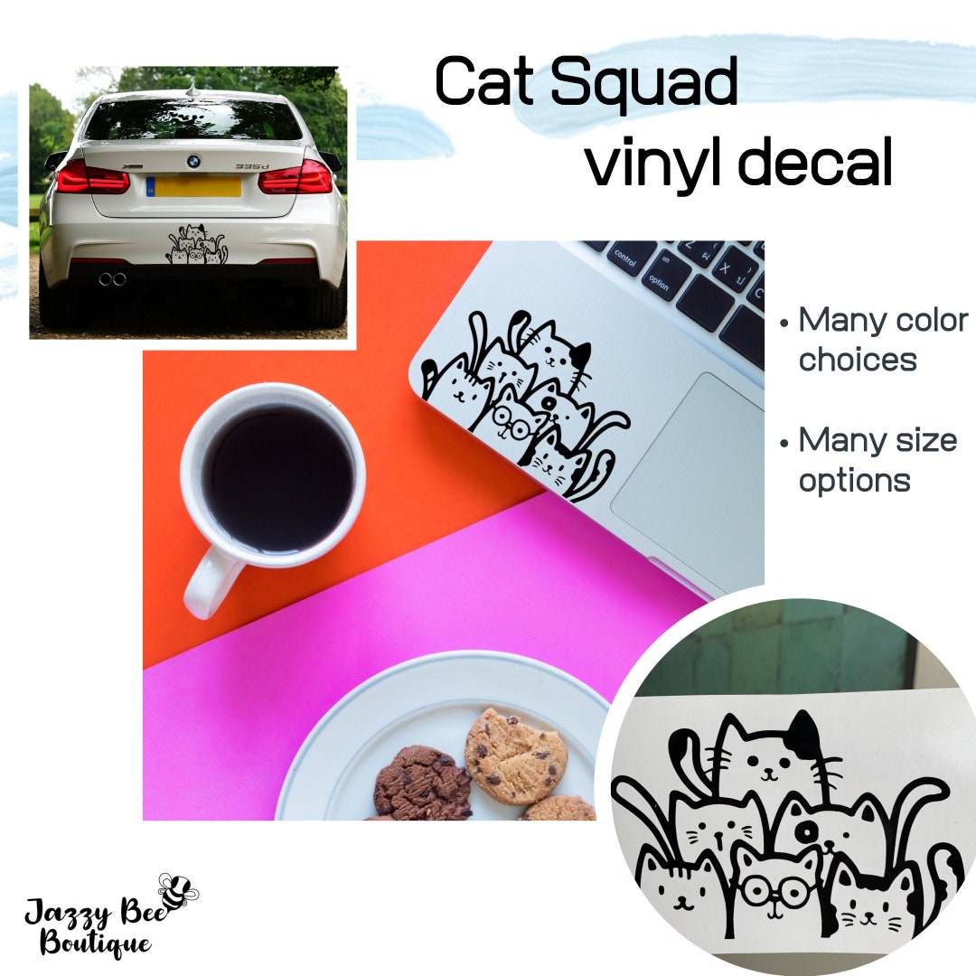 Cat Squad Vinyl Decal - Cat Mom Decal, Cat Lover, Vinyl Decal, Car ...
