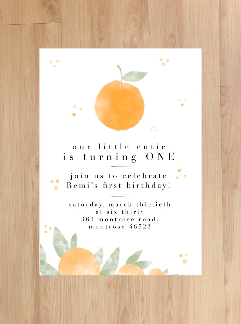 Little Cutie is Turning One First Birthday Baby Invitation - Etsy