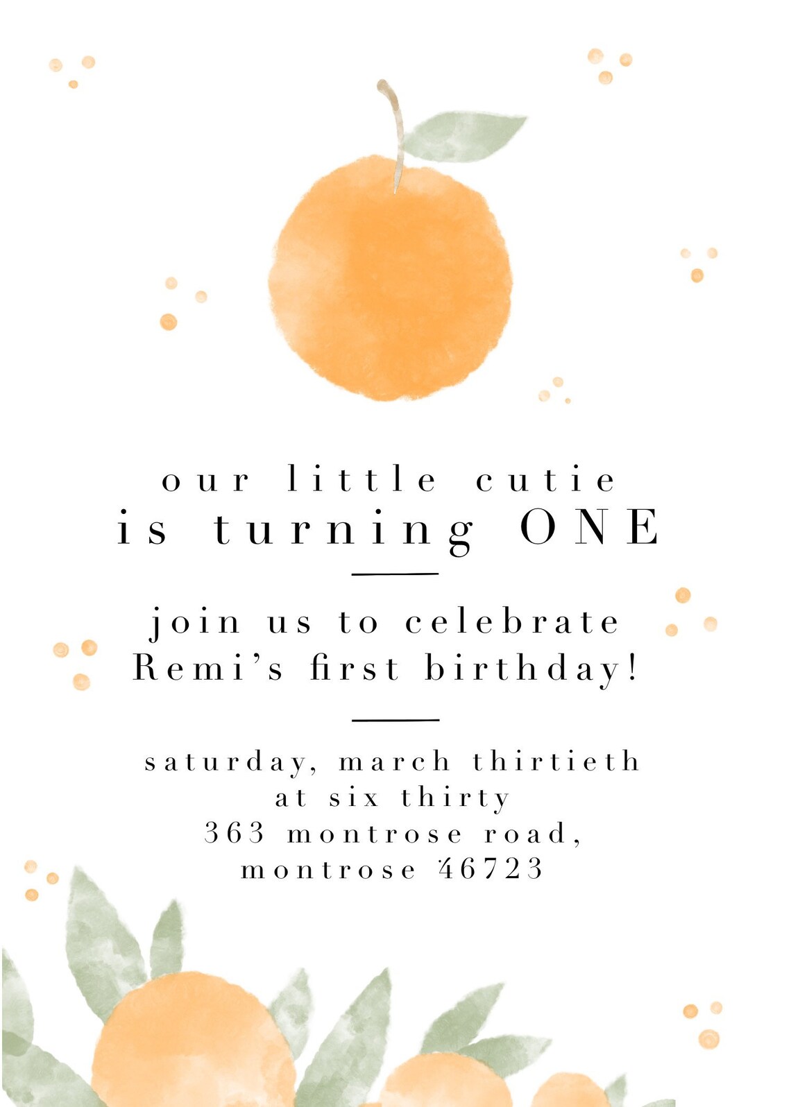 Little Cutie is Turning One First Birthday Baby Invitation - Etsy