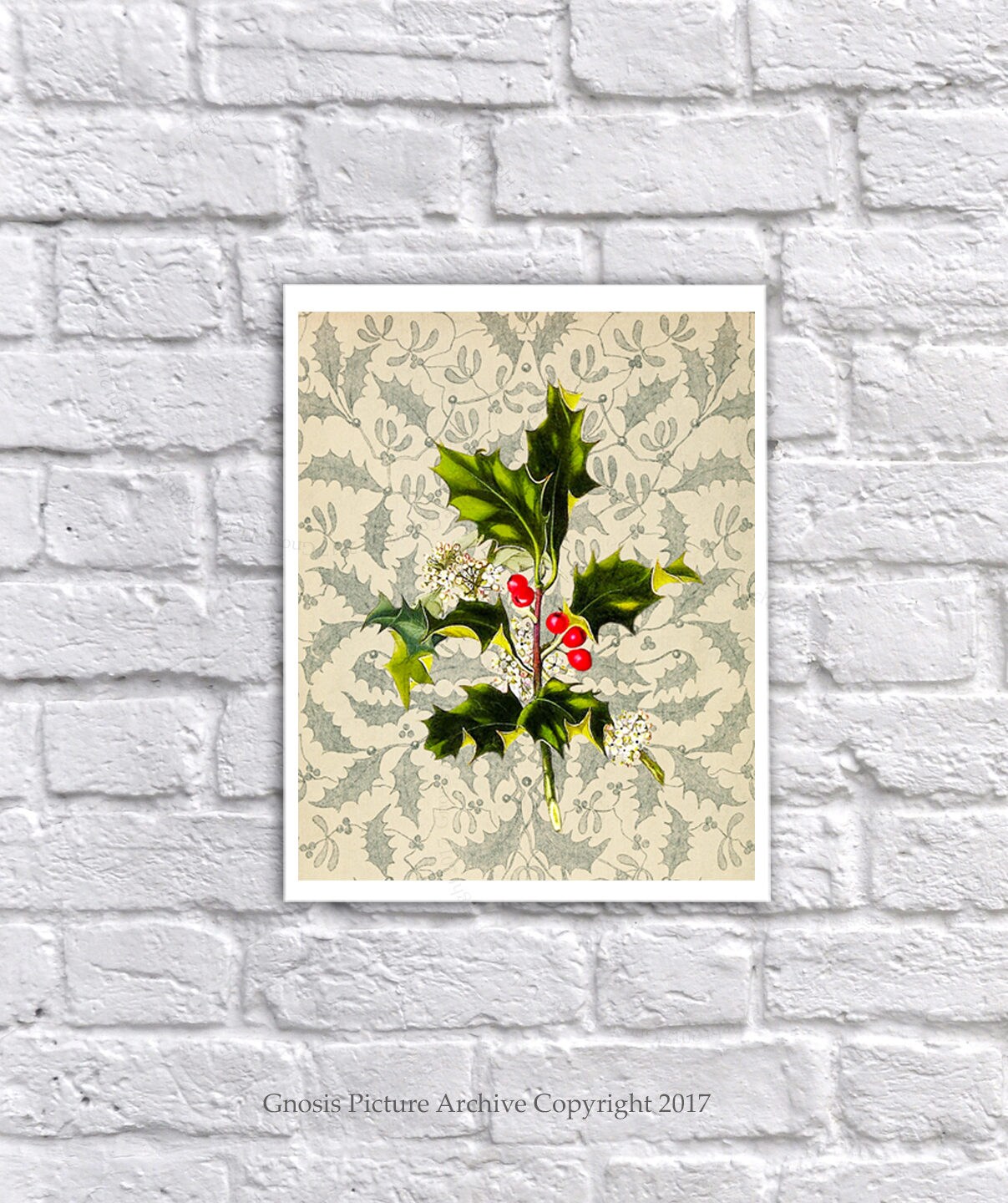 Christmas Decor Art Prints set of 6 unframed Christmas wall | Etsy