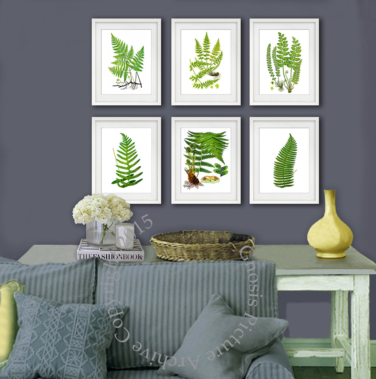 Fern Botanical Print Set of 12 Unframed Green Botanical Etsy | Etsy