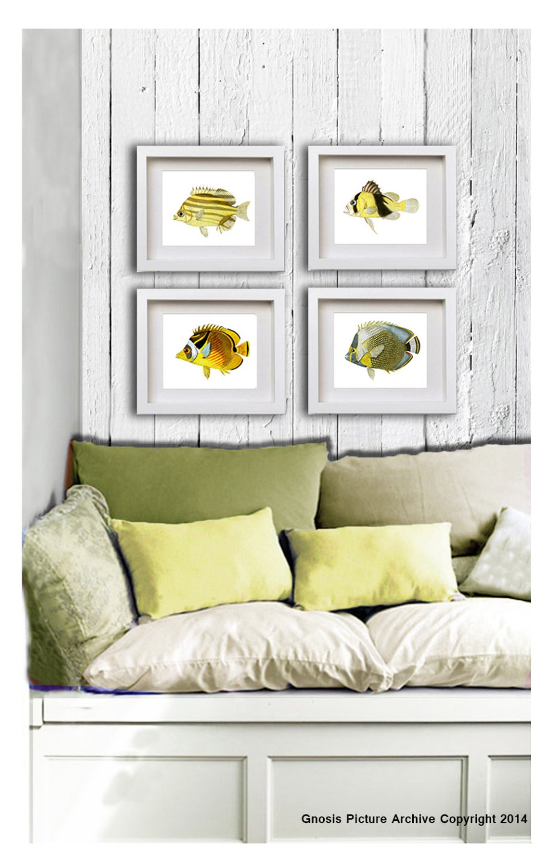 Fish Poster Set of 4 Unframed Etsy Wall Art Tropical Fish Kids Room ...