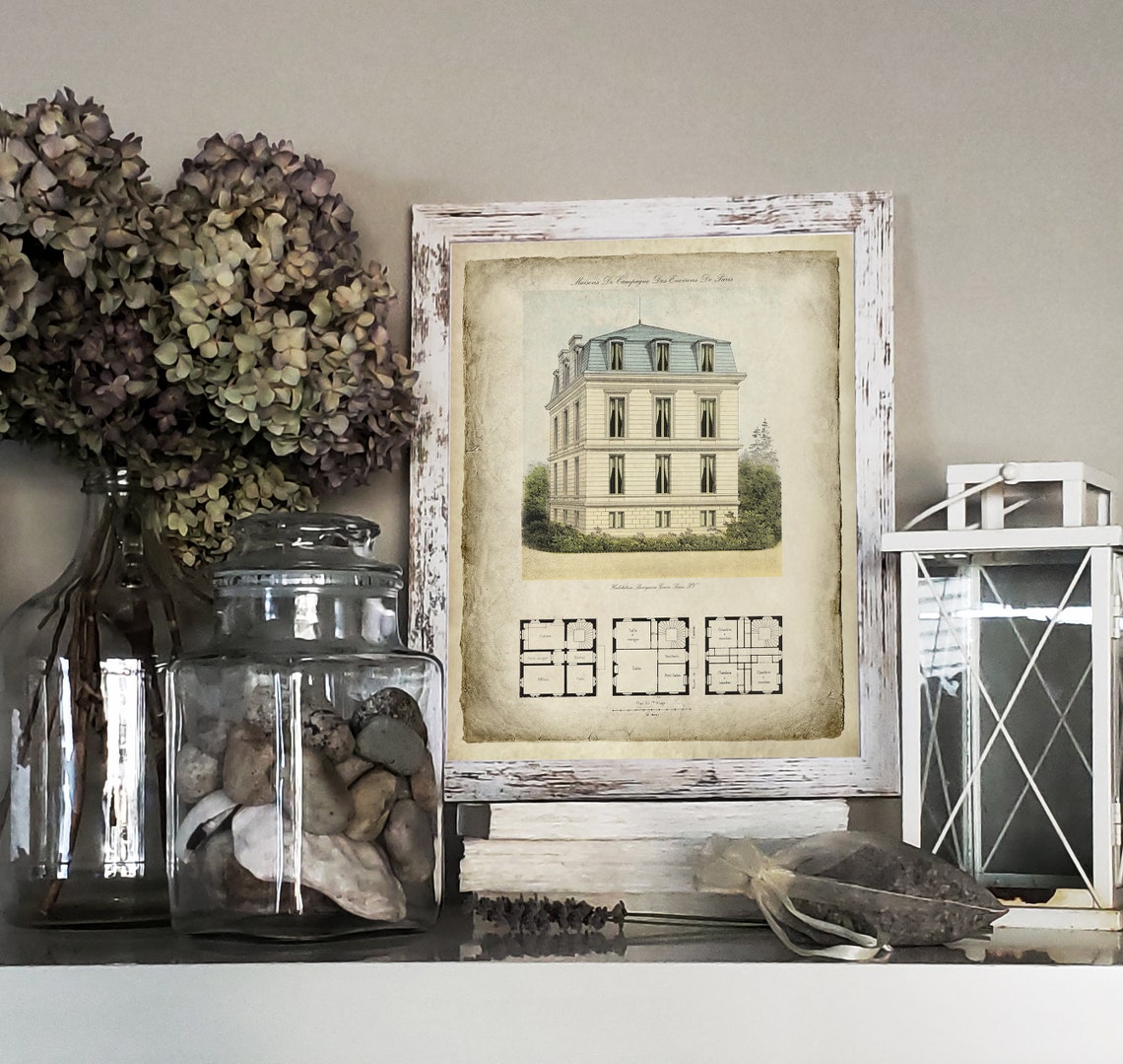 French Country Decor Wall Art Parisian Architectural - Etsy
