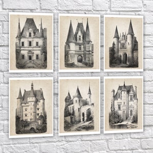 French Country Decor Fairy Tale Set of 6 Unframed Vintage French ...